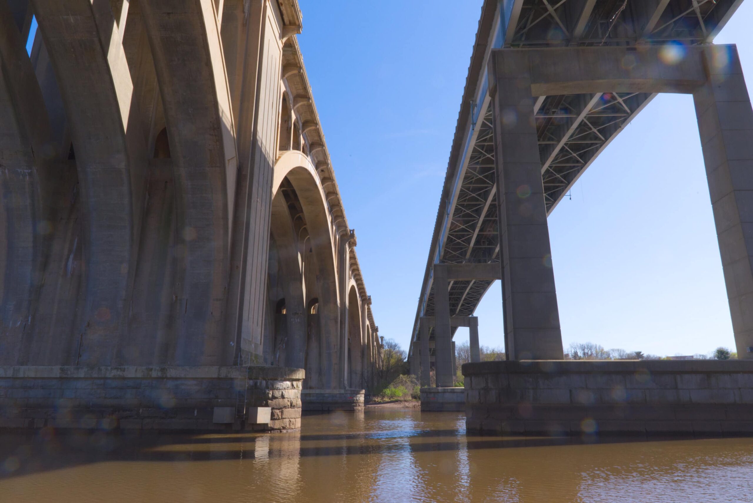 Father and Son Bridges over the Raritan River in New Jersey - Route 1 Views