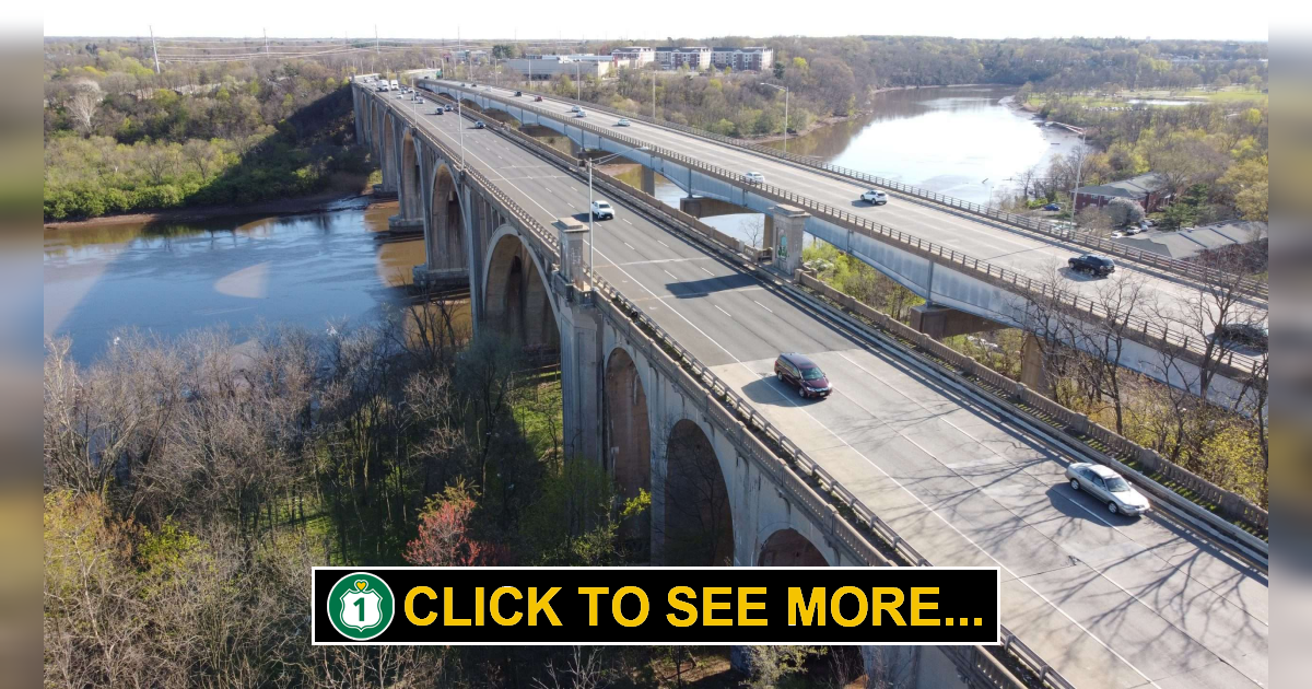Father and Son Bridges over the Raritan River in New Jersey - Route 1 Views